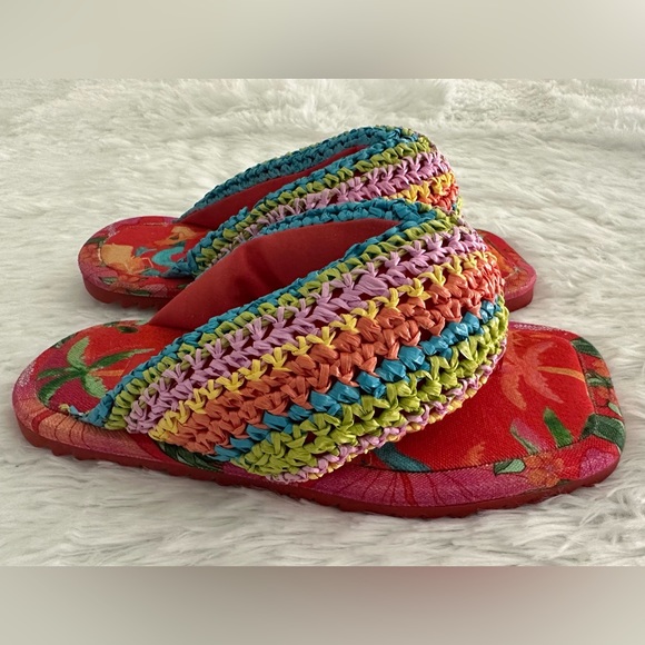 FARM Rio | Shoes | Farm Rio Toucans Crochet Puffy Flip Flop Sandals 35 ...